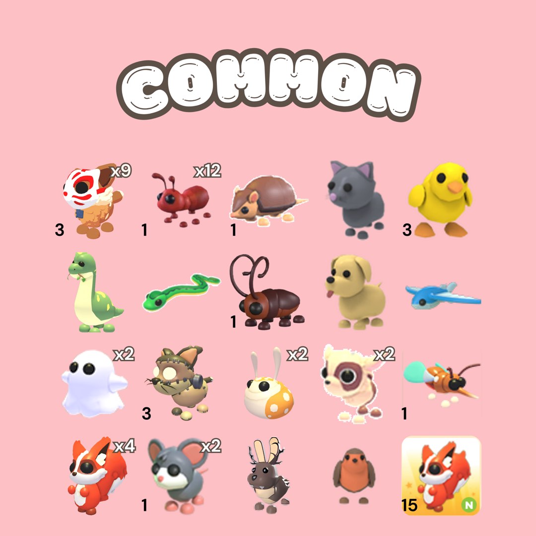 [roblox adopt me] common pets, Video Gaming, Gaming Accessories, In ...