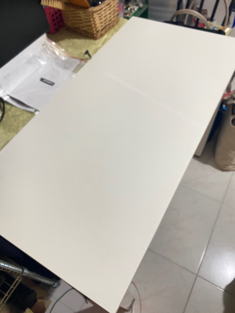 Simple white table / desk, Furniture & Home Living, Furniture, Tables ...