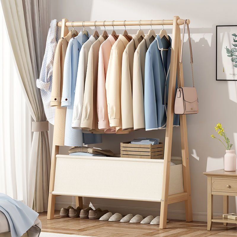 Solid Wood Hanging Rack Clothes Rack Floor Standing Clothes Hanging ...