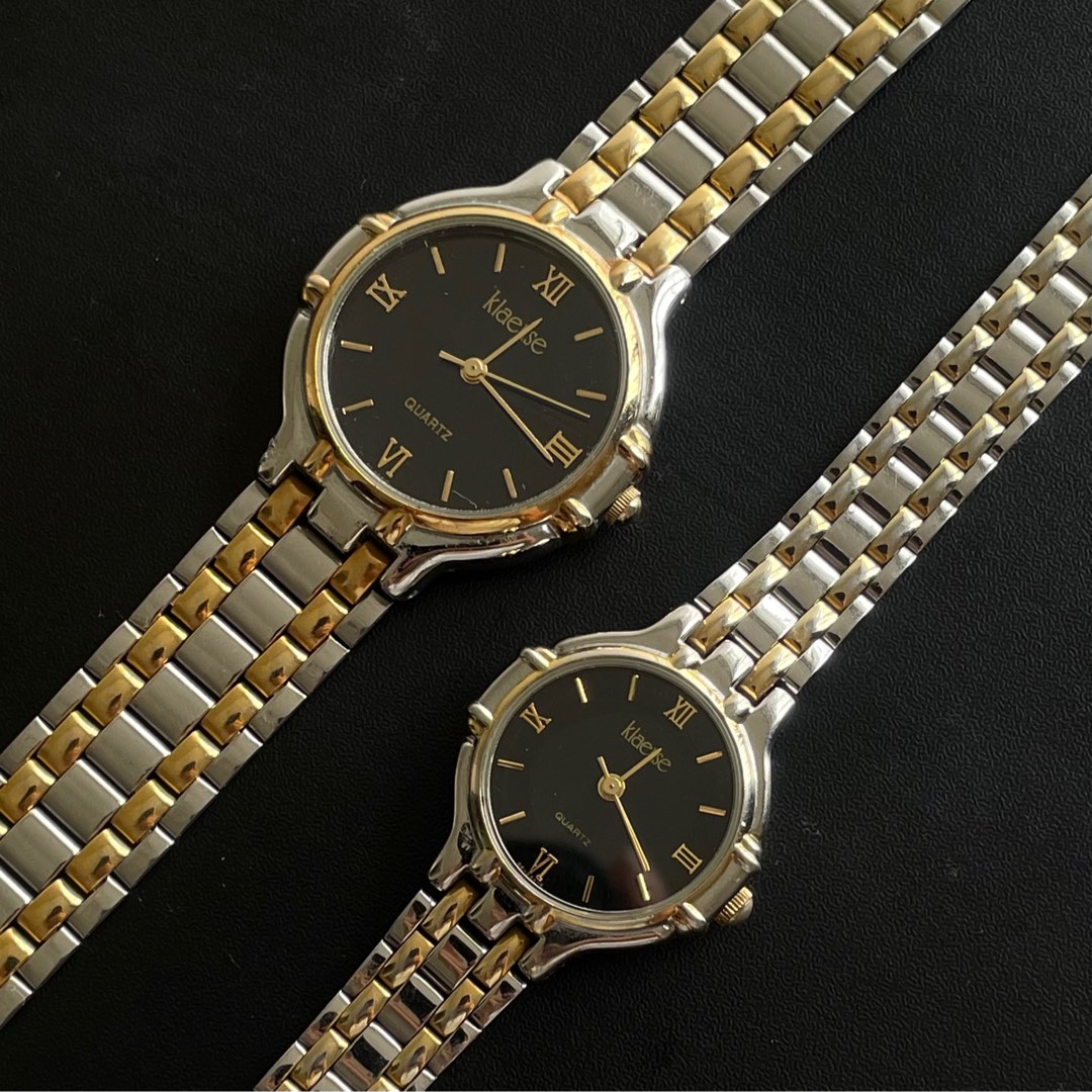 Vintage Klaeuse Paired Wristwatch - Him & Her, Women's Fashion, Watches ...