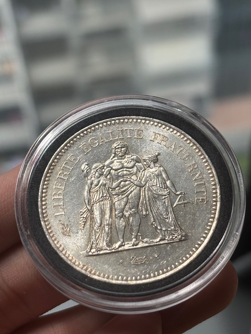50 Francs Hercules silver coin, Hobbies & Toys, Memorabilia & Collectibles, Currency on Carousell