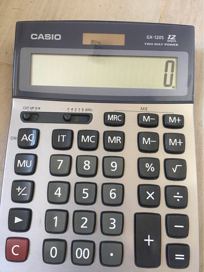 (原價$190) 95%新 Casio GX-120S 12位 大尺碼 會計師專用 計算機 professional Solar large ...