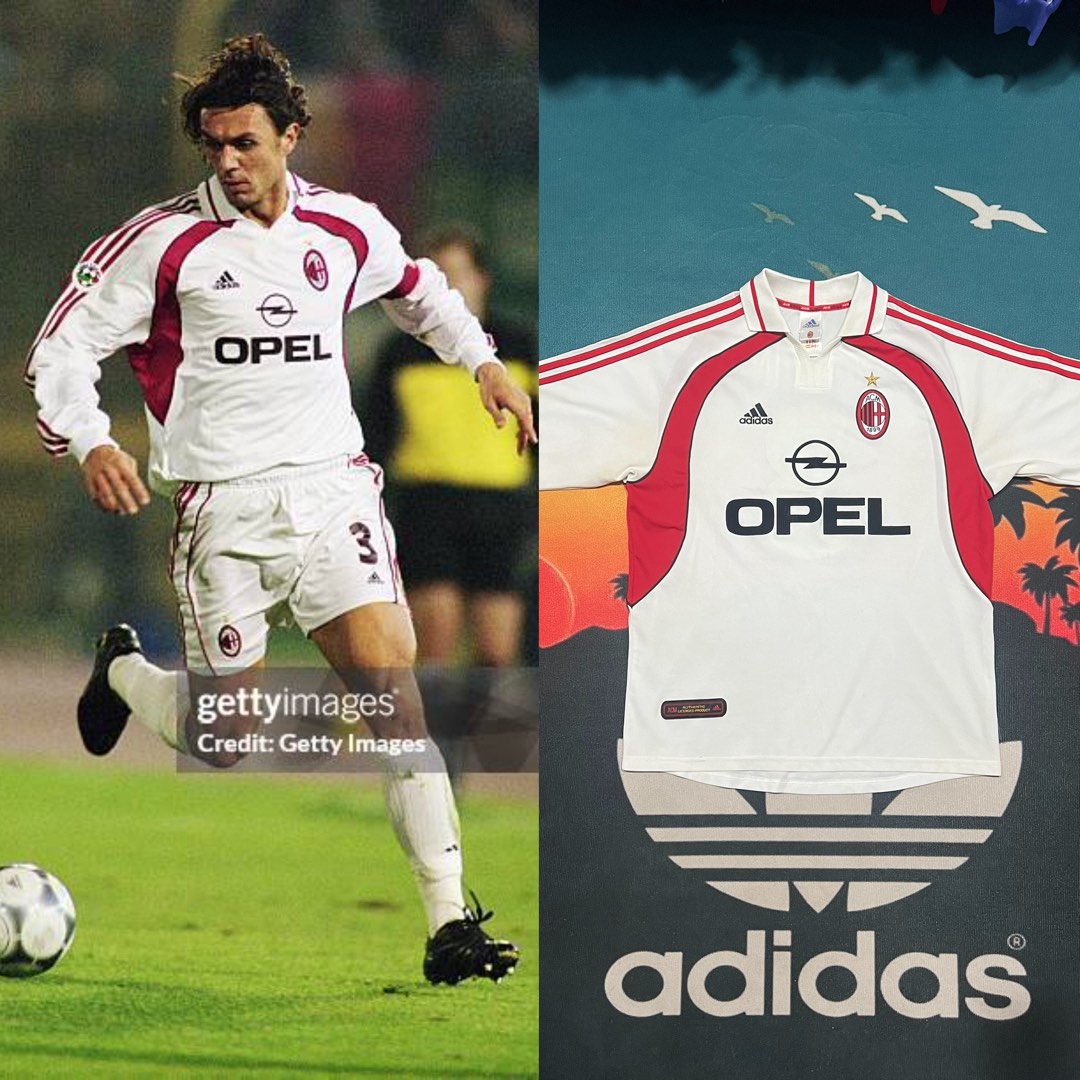 Ac Milan 2000 Away Jersey Maldini 3, Men's Fashion, Tops & Sets ...
