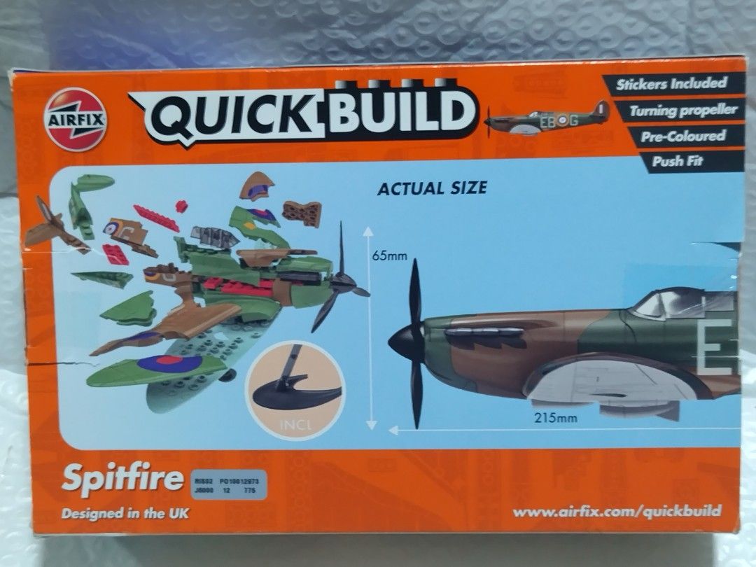 AIRFIX - QUICKBUILD - Spitfire Fighter Aircraft Plane, Hobbies & Toys ...