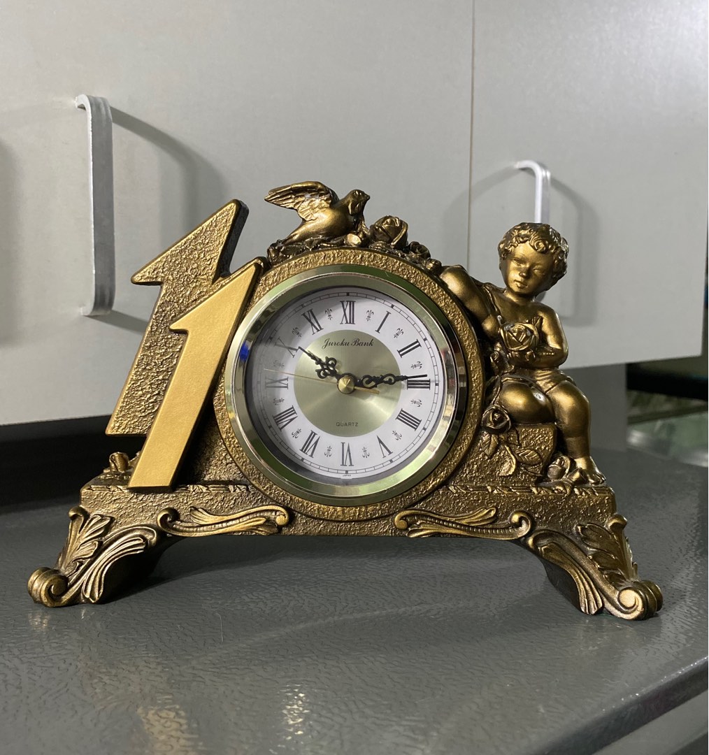 ANTIQUE BRONZE JAPAN MANTLE CLOCK, Furniture & Home Living, Home Decor ...