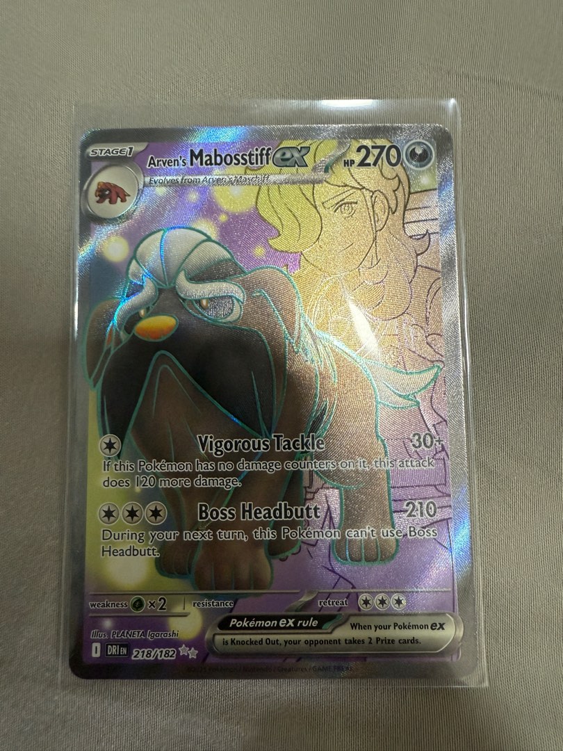 Arven’s Mabostiff ex Full Art Ultra Rare #218 Pokemon Destined Rivals ...