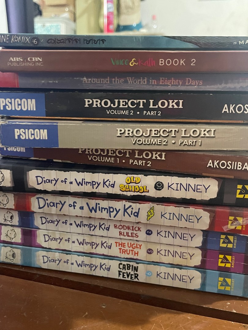 Assorted Books (Diary of a Wimpy Kid, Project Loki, Vince & Kath, Around the World in Eight Days ...