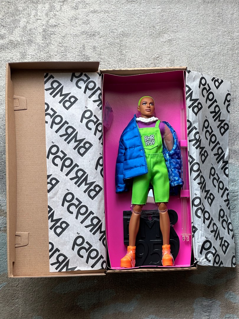 Barbie BMR1959 Ken Doll - Neon Overalls & Puffer Jacket, Hobbies & Toys ...