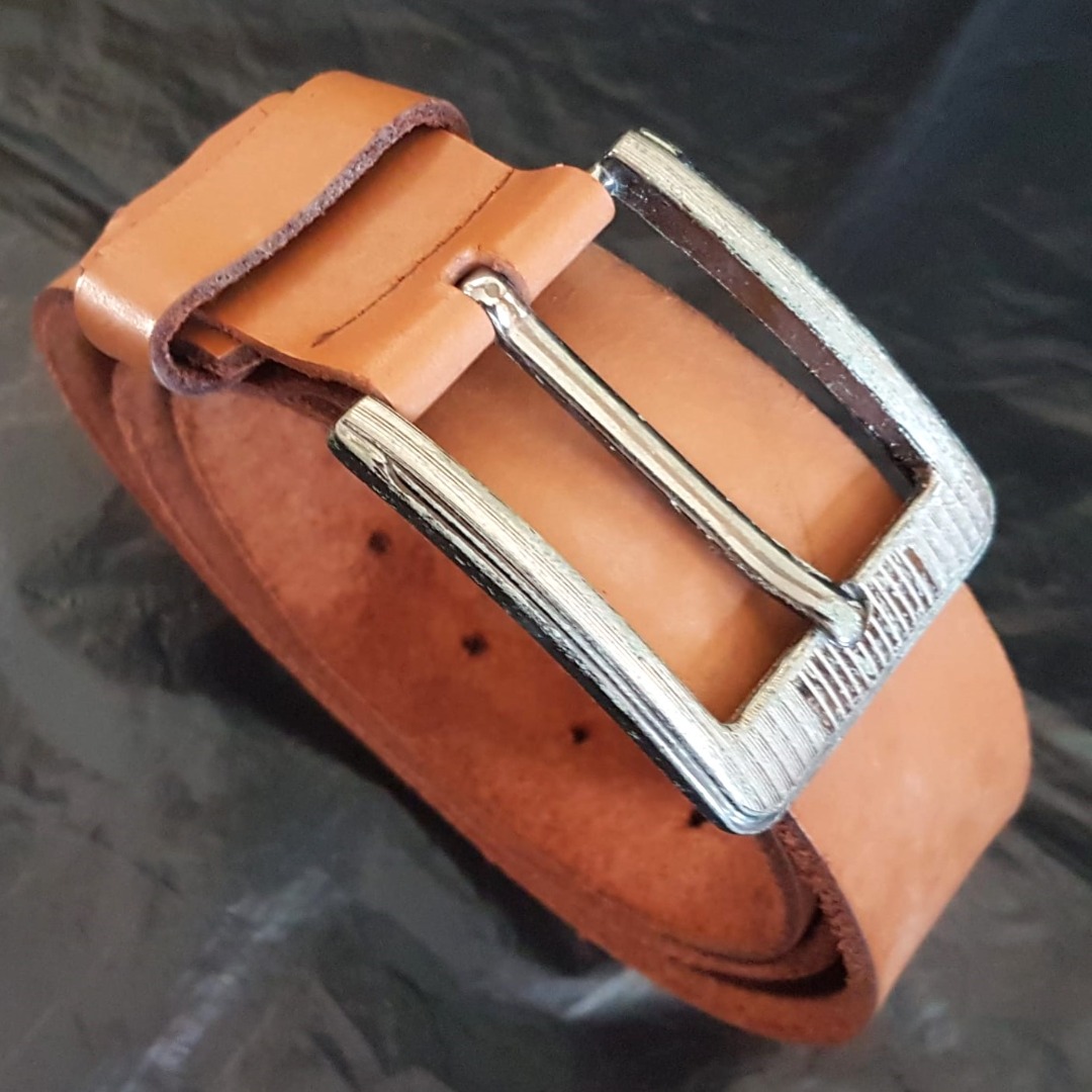 Big Buckle Denim Jeans Belts, Soft Brown Leather, Cool Waist Belt ...