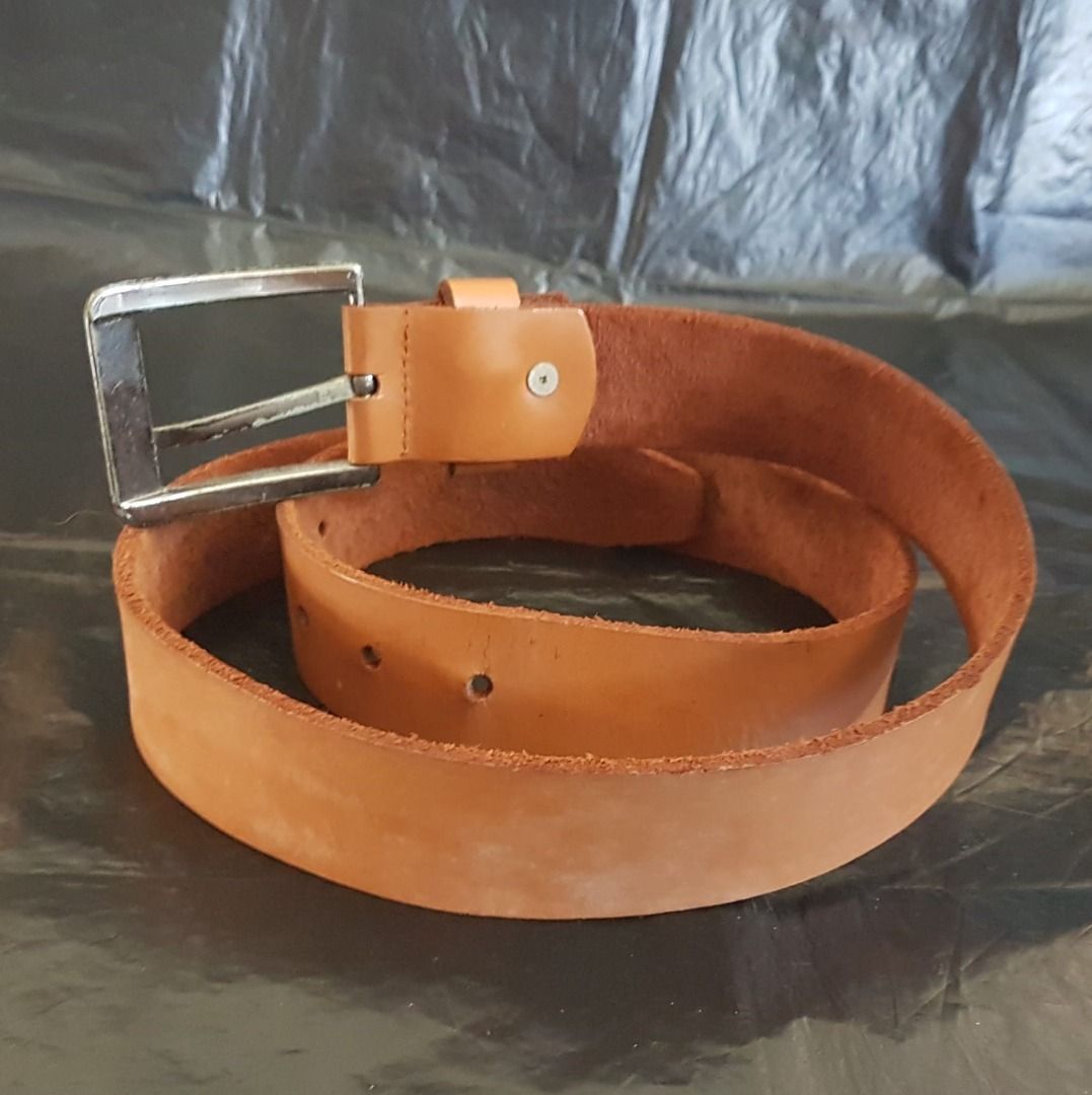 Big Buckle Denim Jeans Belts, Soft Brown Leather, Cool Waist Belt ...