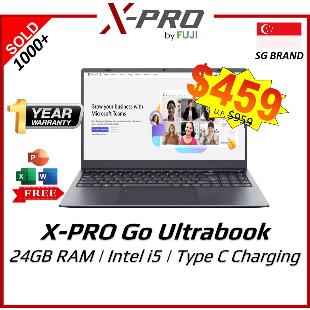 Brand New XPro Go 15.6" Intel i5 Laptop - 24GB RAM + 512GB SSD - Big Screen FHD Display - Win 11 ...