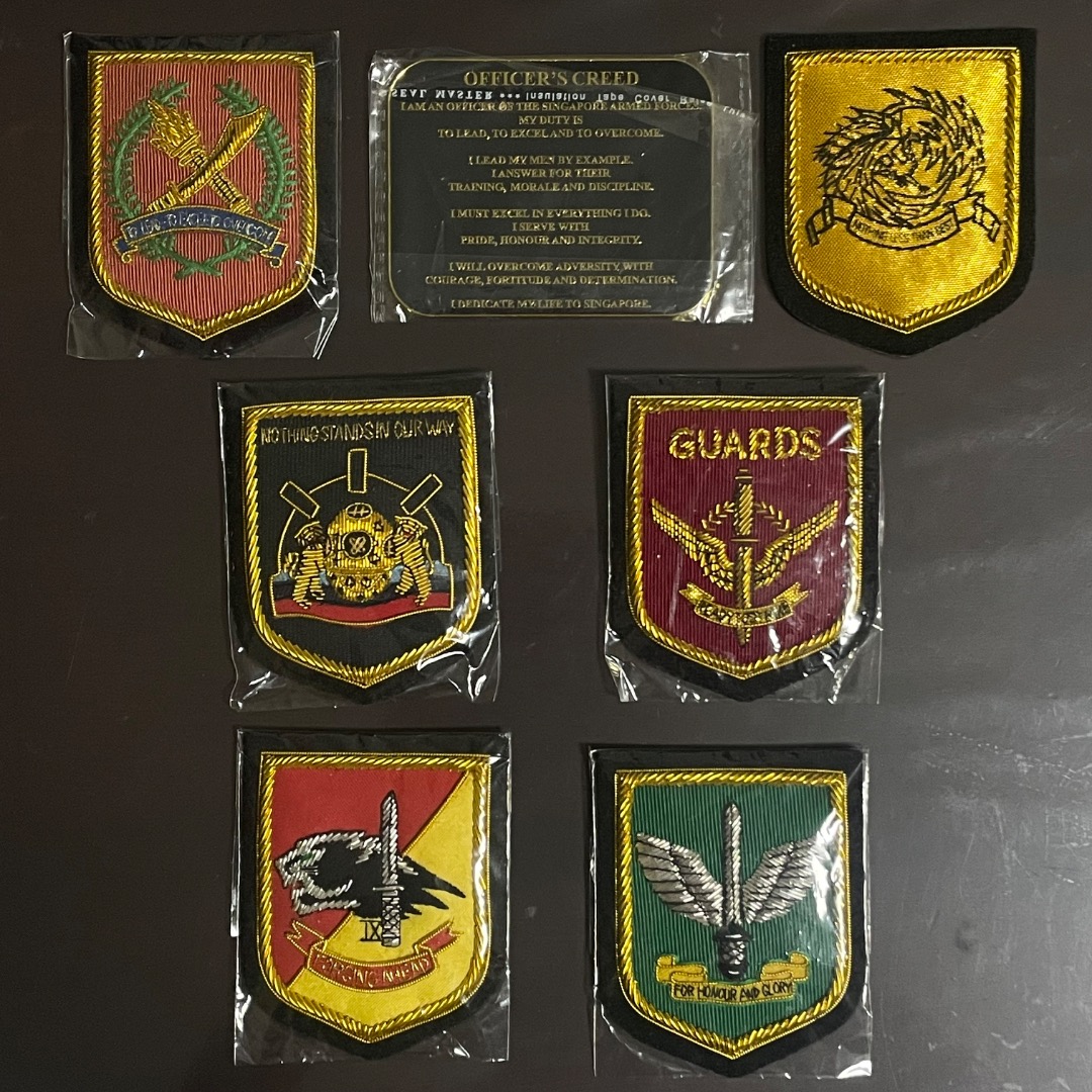 Bullion shield badge | Metal Plaque | SAF | RSN | NDU | OCS Sword case ...