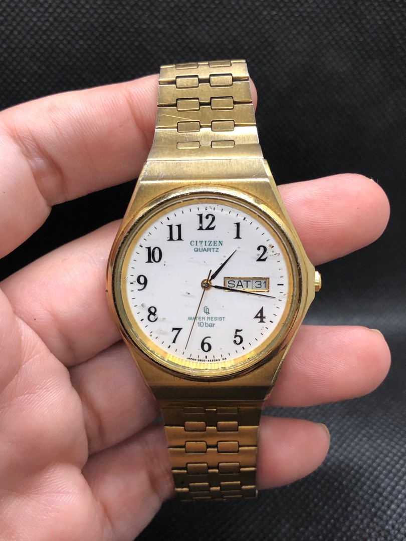 Citizen Day Date White Dial Quartz Mens Watch, Men's Fashion, Watches ...