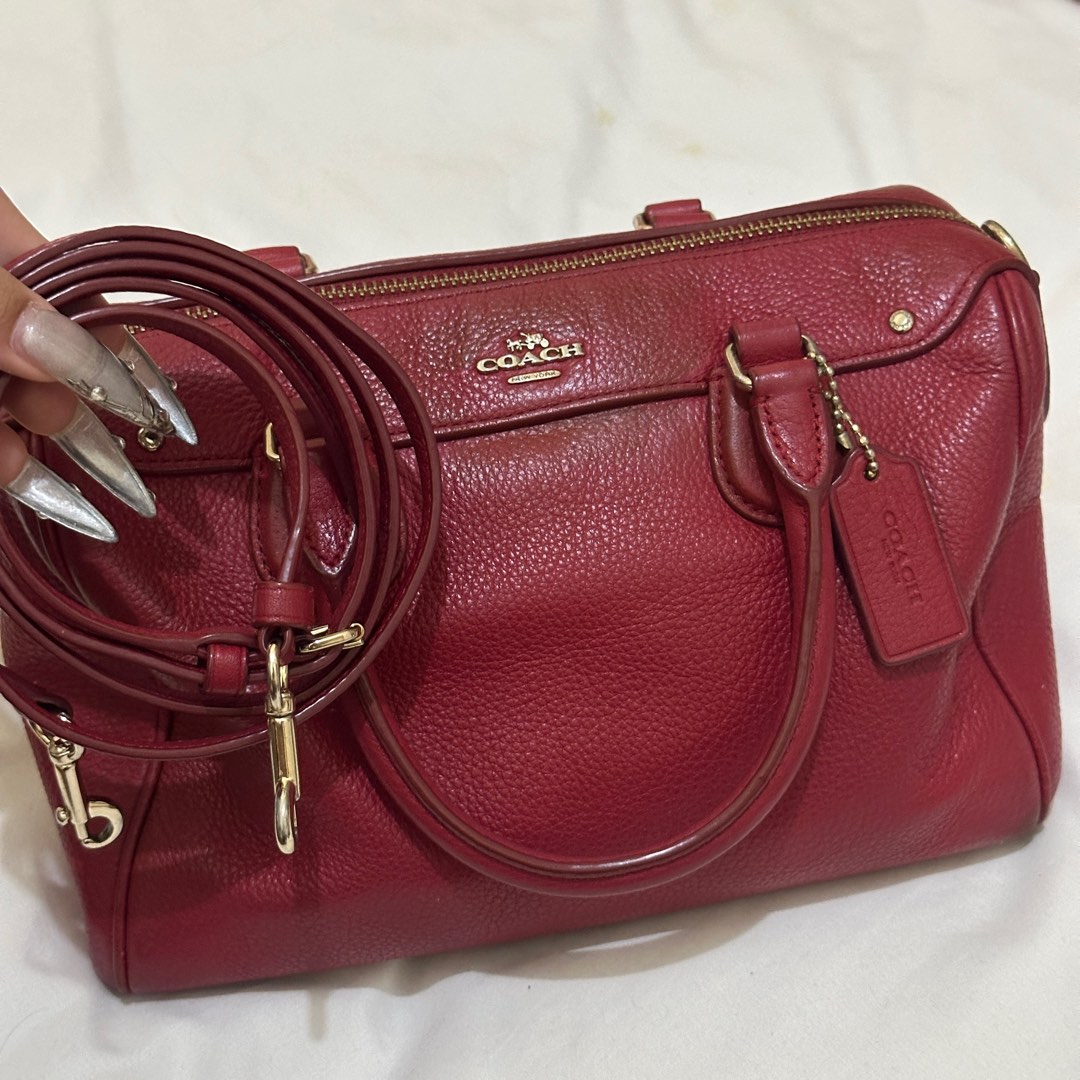 coach mini bennett satchel shoulder crossbody bag dark red, Luxury ...
