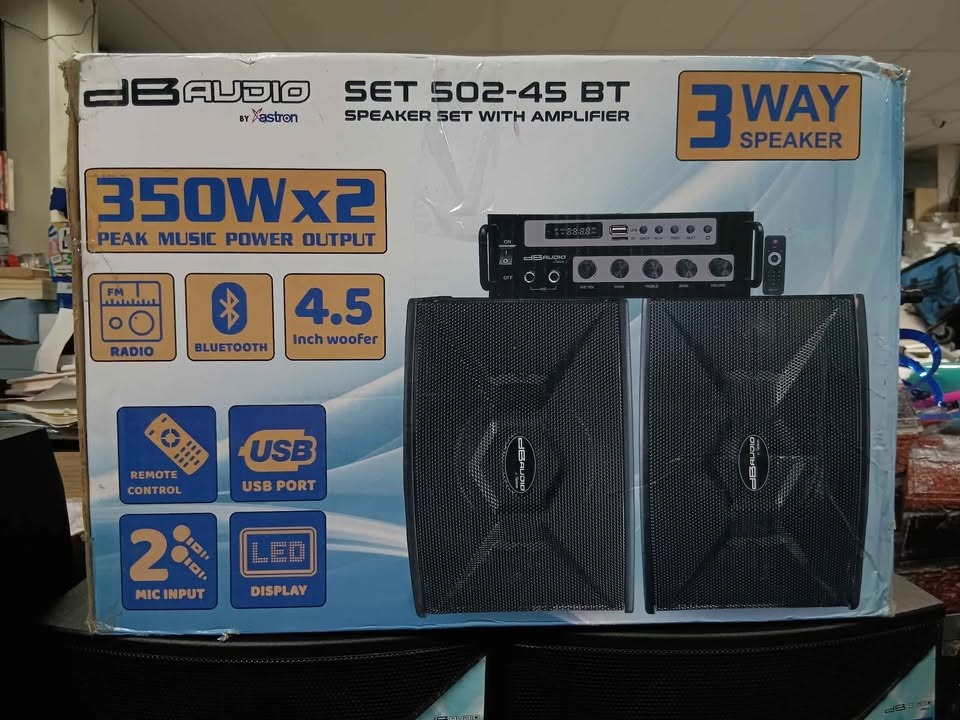 dbaudio SET 502-45 BT Bluetooth Karaoke Speaker Set w/ Amplifier ...