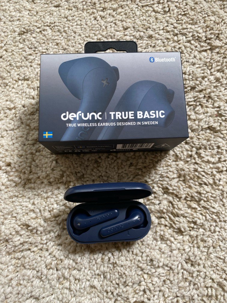 Defunc true basic wireless bluetooth earbuds in navy blue, Audio ...