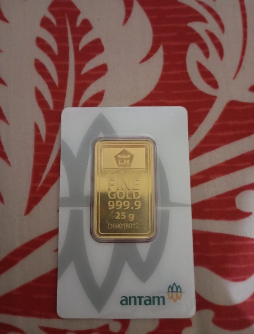 Emas antam logam mulia certicard 25gr, Antik, Jam & Perhiasan di Carousell