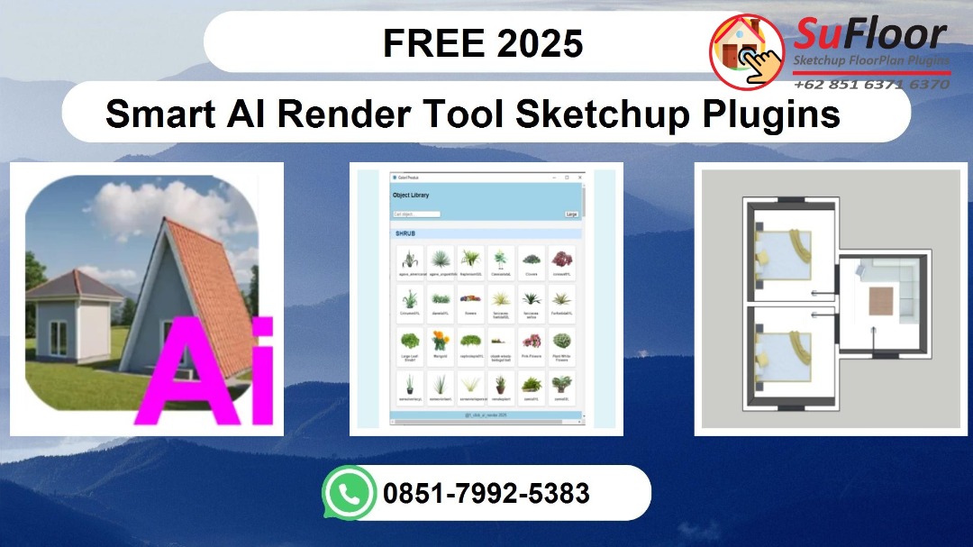 FREE, WA 0851-7992-5383 2025 Smart AI Render Tool Setchup Plugins Tiong Bahru, Serba Serbi ...