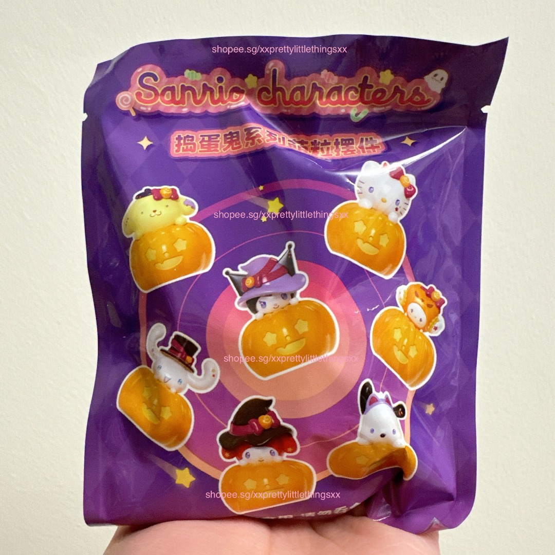 HOLLY BOX SANRIO CHARACTERS HALLOWEEN MINI BEAN FIGURINE BLIND PACK ...