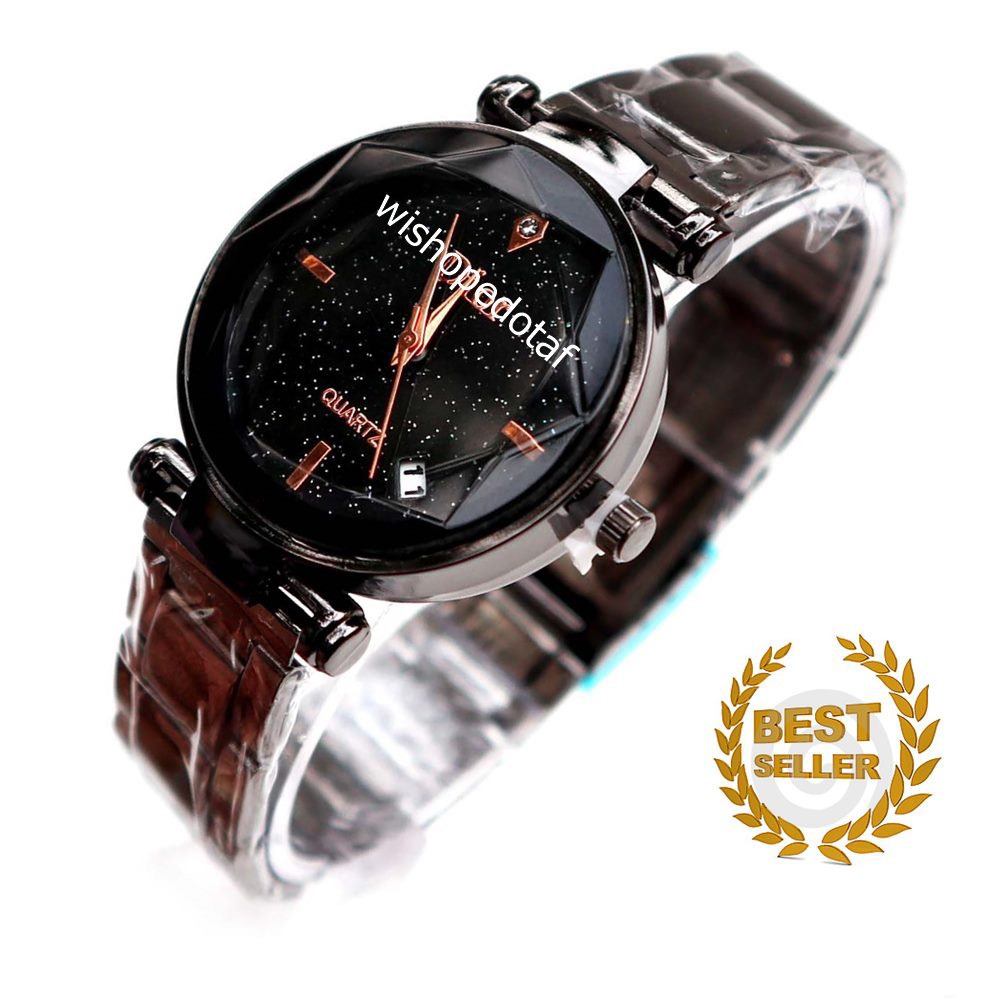 Jam Round Kristal Tanggal Analog Stainless DR Fashion, Fesyen Wanita ...