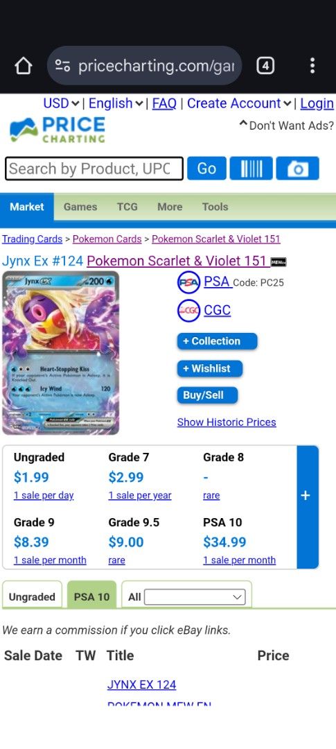 Jynx EX #124 Pokemon 151, Hobbies & Toys, Toys & Games on Carousell