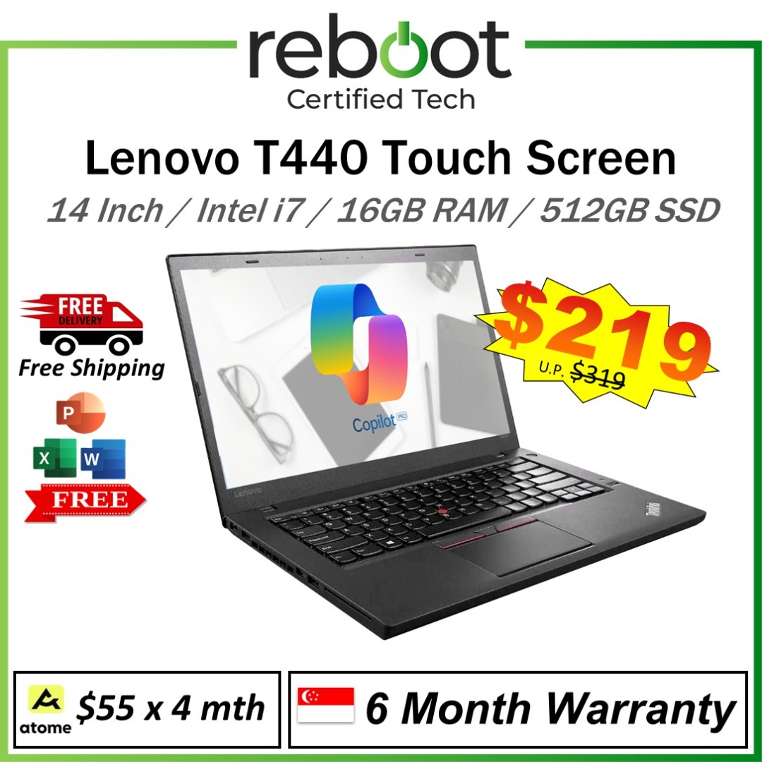 Lenovo 14 Inch i7 Touchscreen Laptop (T440) - 16GB RAM + 512GB SSD ...