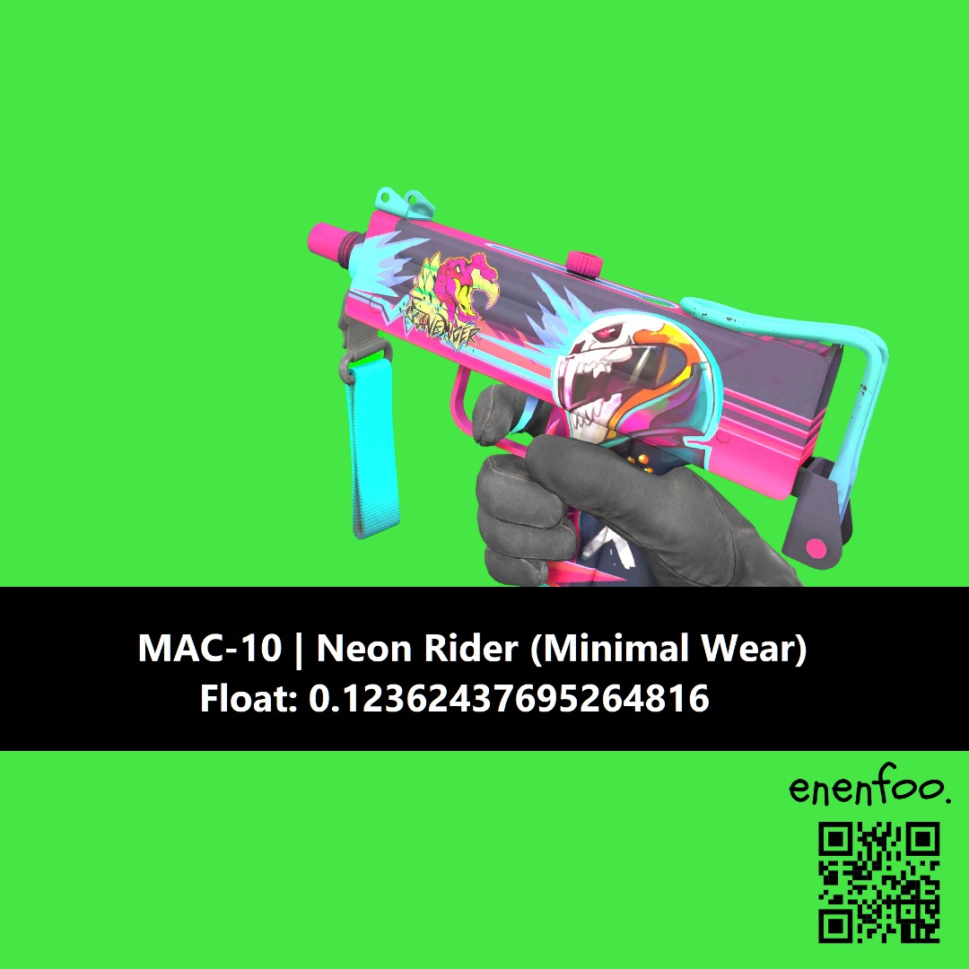 MAC-10 NEON RIDER MW MINIMAL WEAR CS2 SKINS KNIFE ITEMS CSGO COUNTER ...