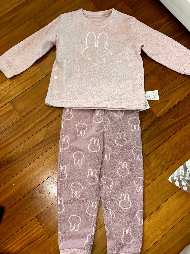 Miffy (Uniqlo) fleece Pyjamas set, Babies & Kids, Babies & Kids Fashion ...