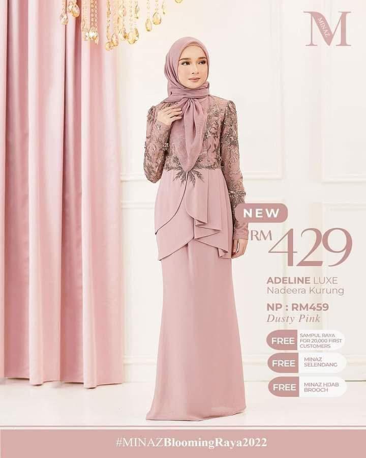 Minaz Adeline Luxe Nadeera, Women's Fashion, Muslimah Fashion, Baju ...