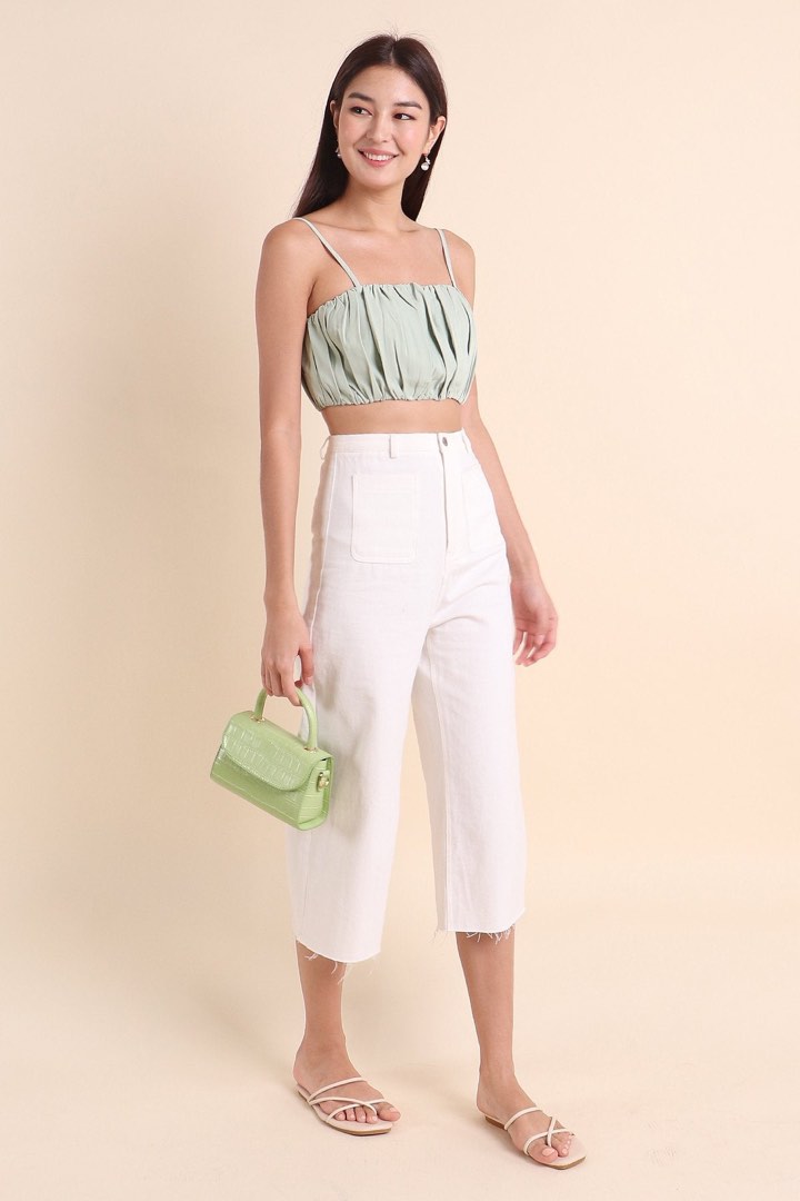 Neonmello 7 Days Substance Cropped Top in Frost Sage, Women's Fashion ...