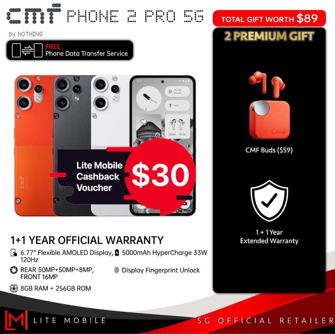 Nothing CMF Phone 2 Pro 5G 256GB Black 256GB, Mobile Phones & Gadgets ...