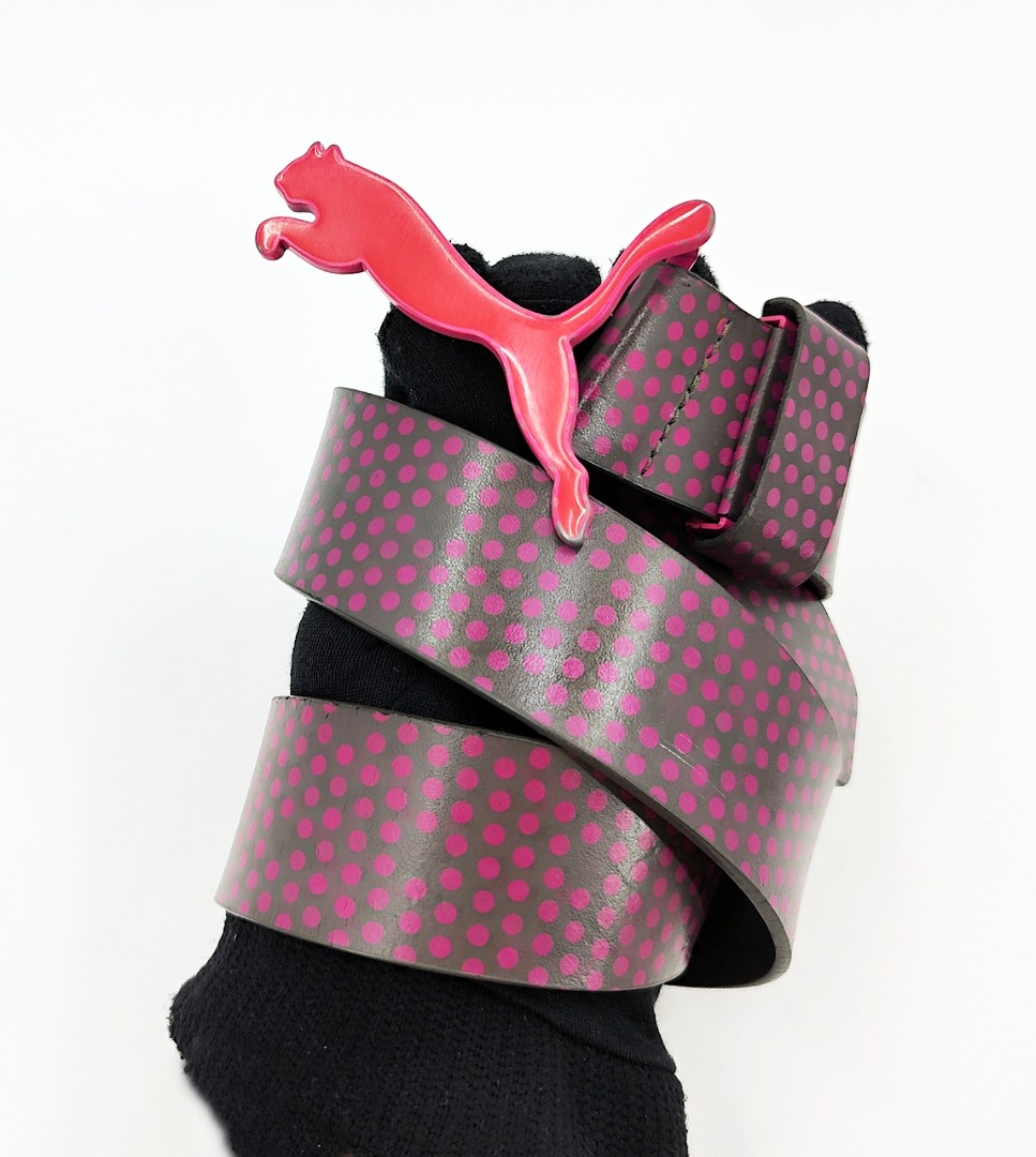 original PUMA polka dot leather belt size 30 to 35, Men's Fashion ...