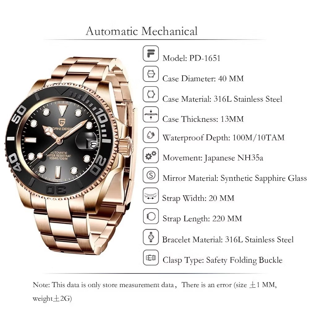 Pagani Gold Watch, Men's Fashion, Watches & Accessories, Watches on ...