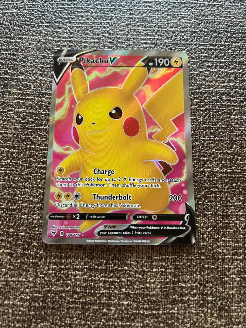 Pokemon TCG Cards: Pikachu V Full Art Illustration Rare FA Vivid ...
