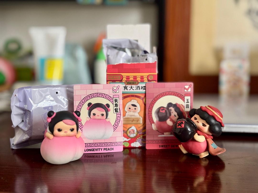 POPMART Pucky The Feast Series - Longevity Peach and Sweet Dew, Hobbies ...
