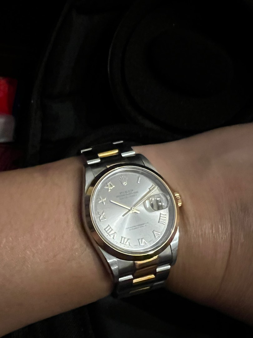 [Rare] ROLEX DATEJUST REF 16233 GREY RHODIUM ROMAN DIAL, Luxury ...