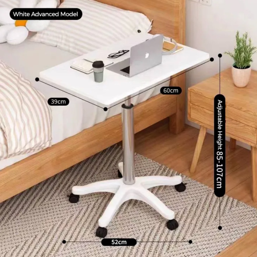 Rolling Computer Desk | Height Adjustable Desk | Bedside Work Table ...