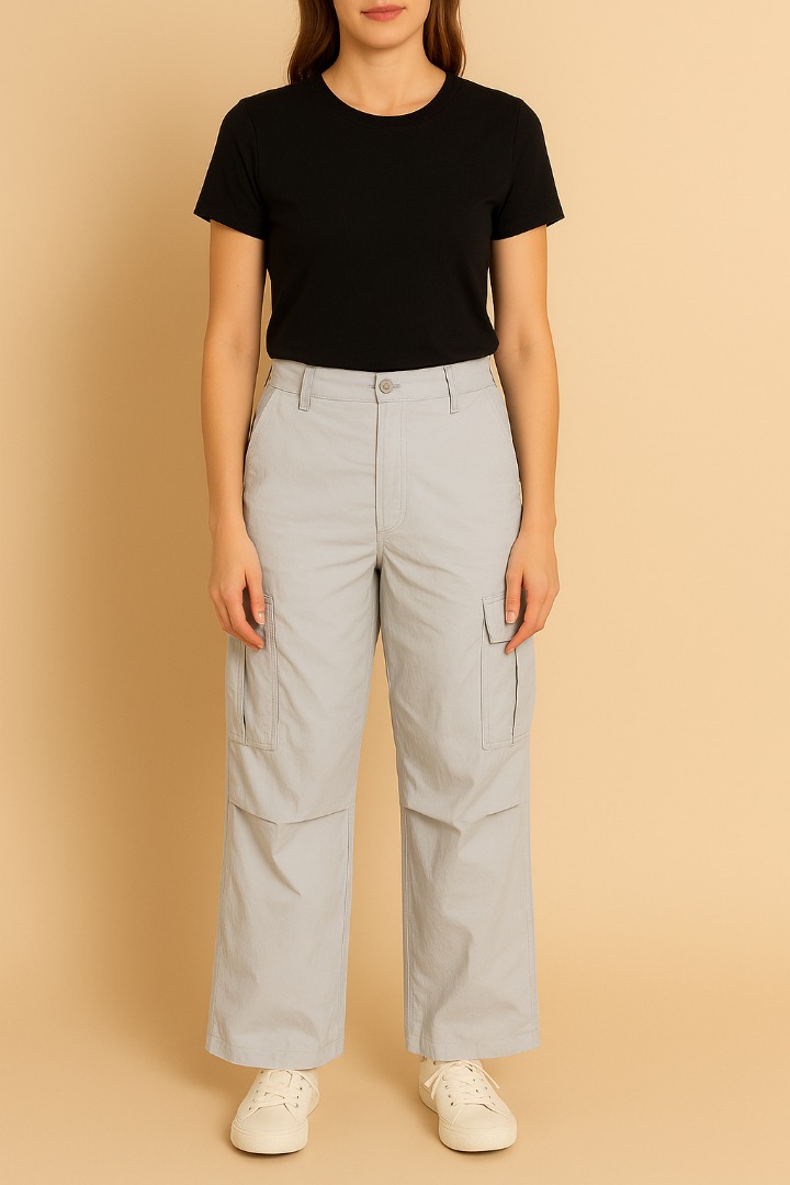 Shein Retro Wide-Leg Cargo Pants with Pockets, Women's Fashion, Bottoms ...