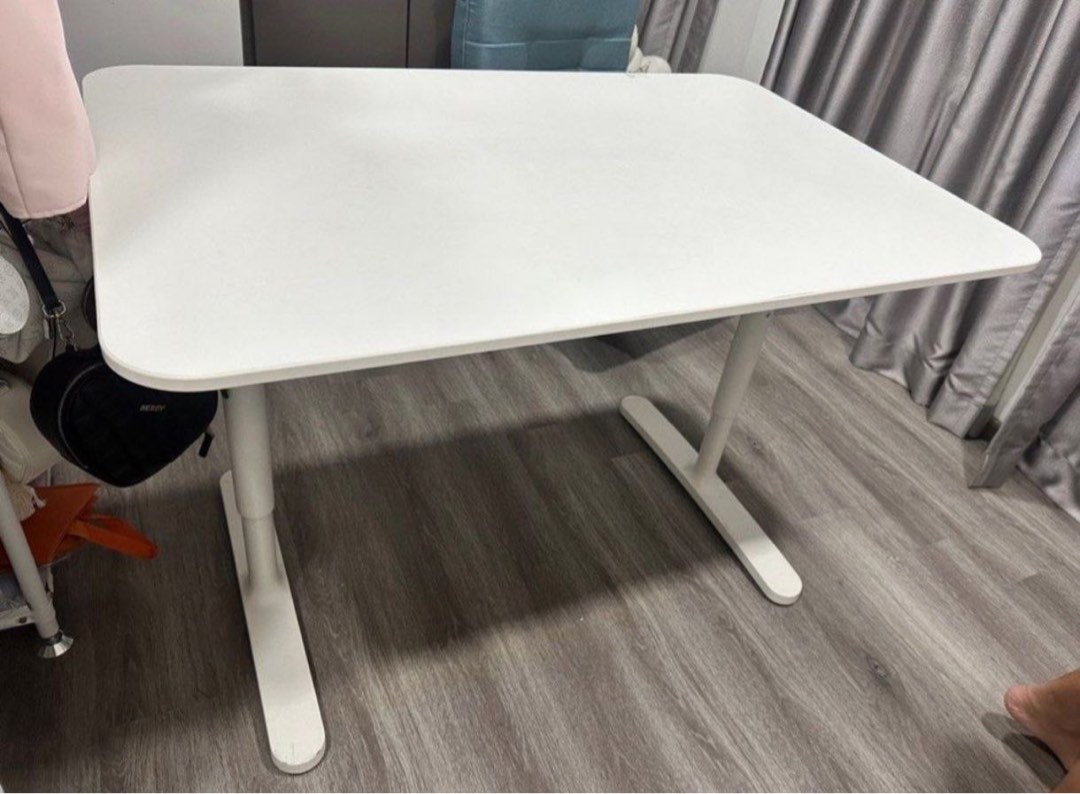 Adjustable Study or Office Table (Bekant), Furniture & Home Living ...