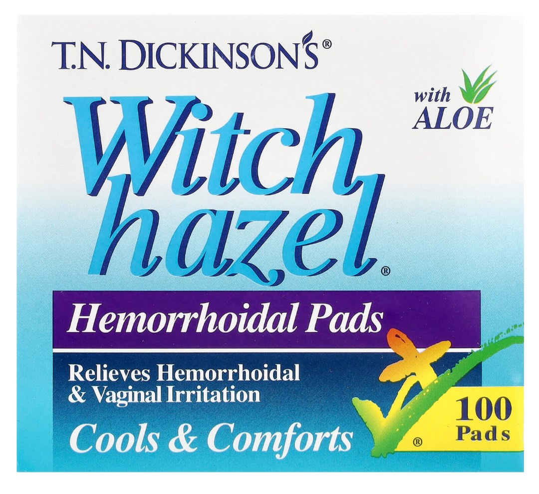 T.N. Dickinson’s Witch Hazel Hemorroidal Pads with Aloe (100 pads ...