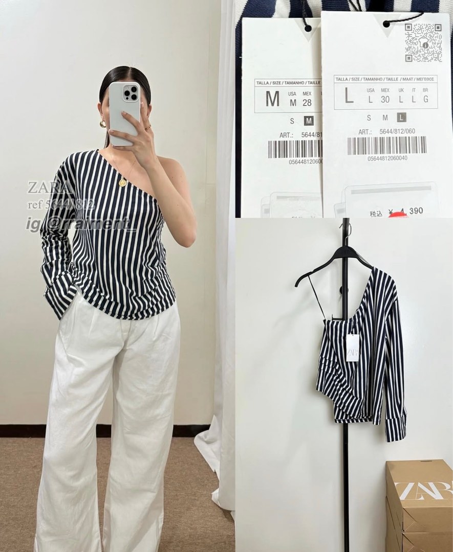 Zara One Sided Top, Women's Fashion, Tops, Blouses on Carousell