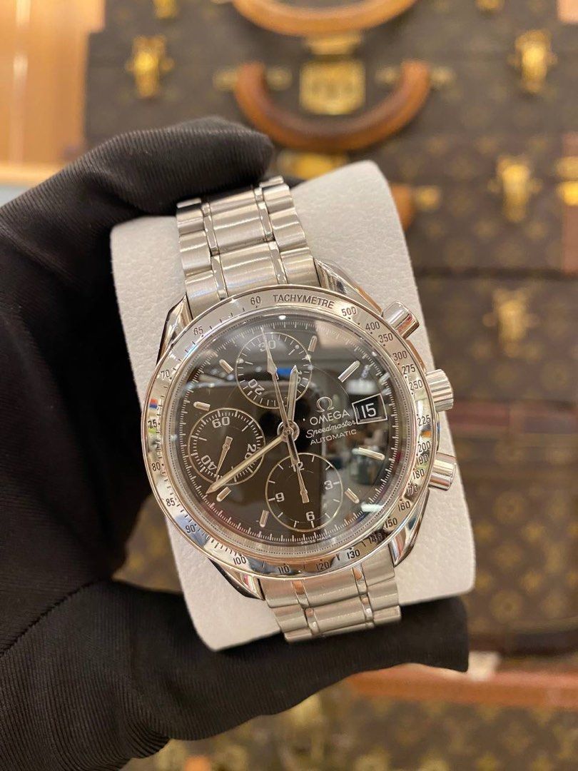 2009 OMEGA SPEEDMASTER DATE REF 35135000 CHRONOGRAPH BLACK DIAL 39MM ...