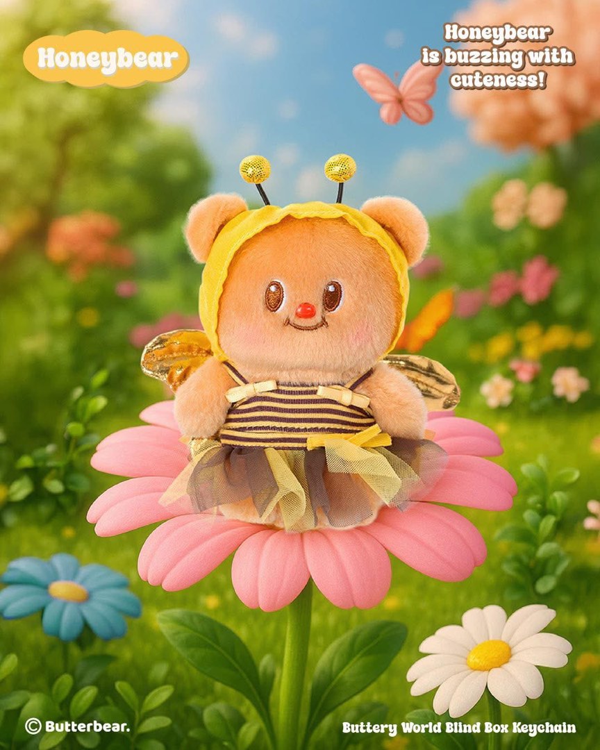 BNIF Butterbear Buttery World Keychain, Hobbies & Toys, Toys & Games on ...