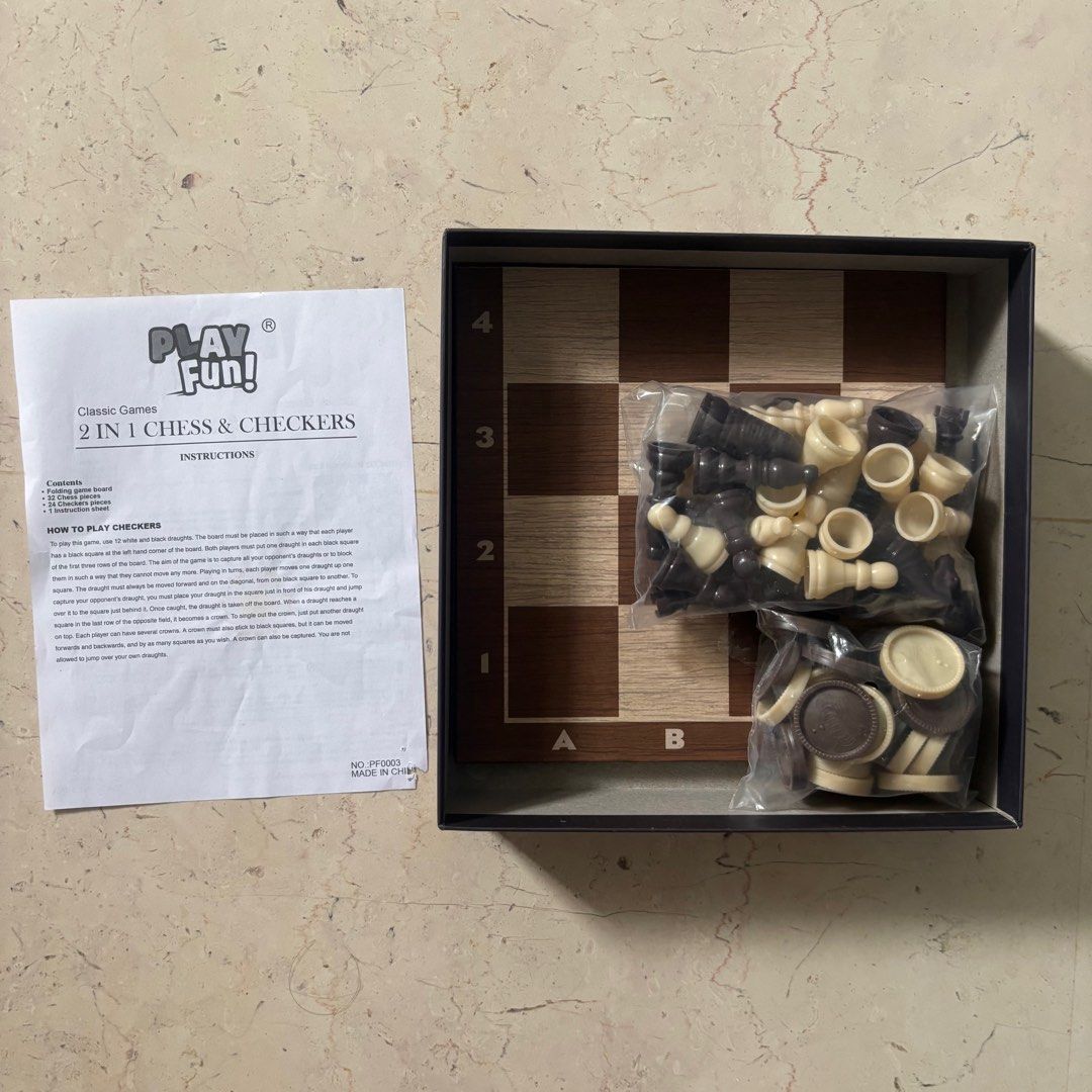 Chess and Checkers Boardgame, Hobbies & Toys, Toys & Games on Carousell