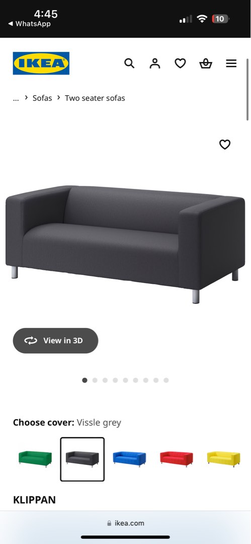 Ikea Grey Sofa (bought in January 2024), Furniture & Home Living, Furniture, Sofas on Carousell
