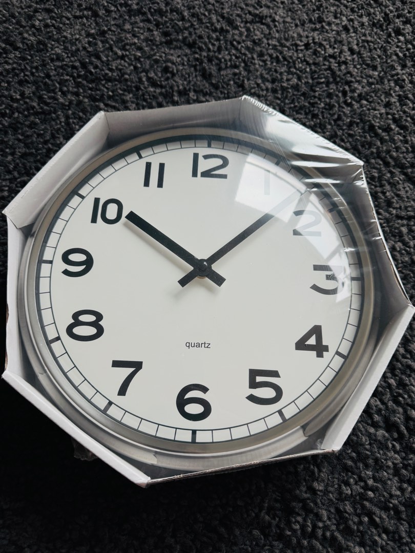 IKEA PUGG Stainless Steel Wall Clock, Furniture & Home Living, Home ...