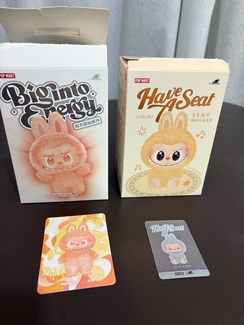 Labubu V3 big into energy - happiness + V2 Hehe bundle, Hobbies & Toys ...