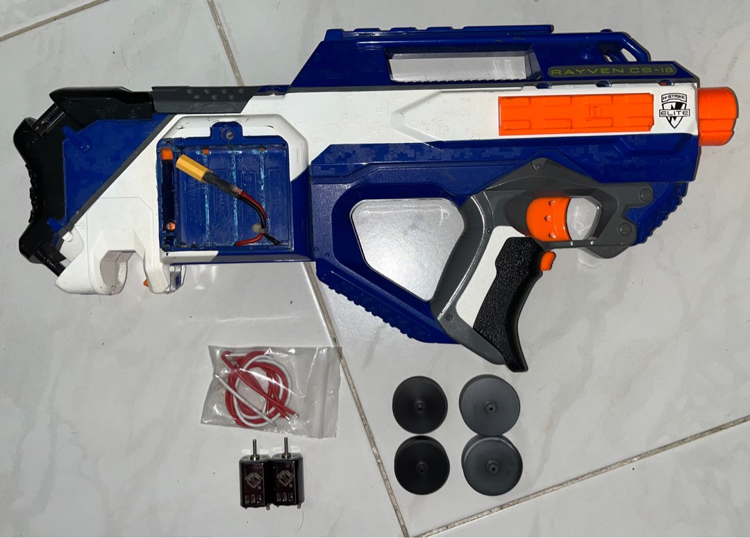 NERF ROJAK BOX SET / RAYVEN SHELL WITH MOD PARTS / RAMPAGE COMPLETE SET ...