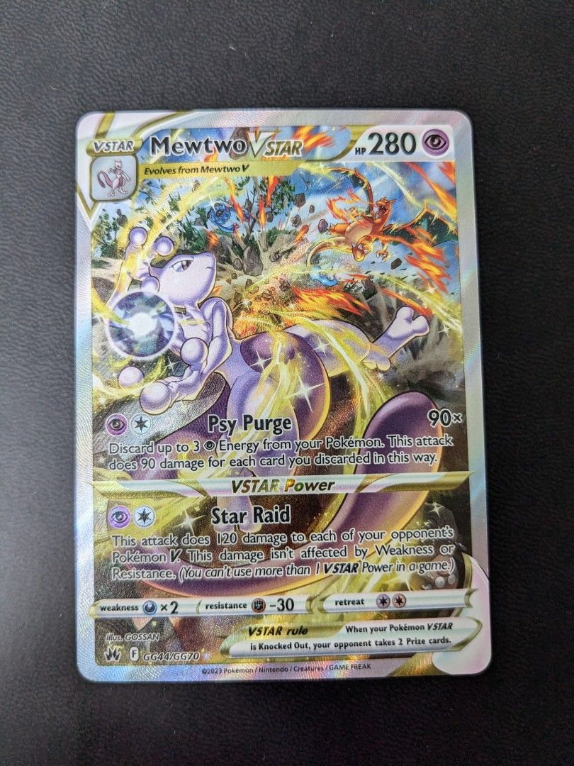 Pokemon card Mewtwo vstar gg 44 from crown zenith, Hobbies & Toys, Toys ...
