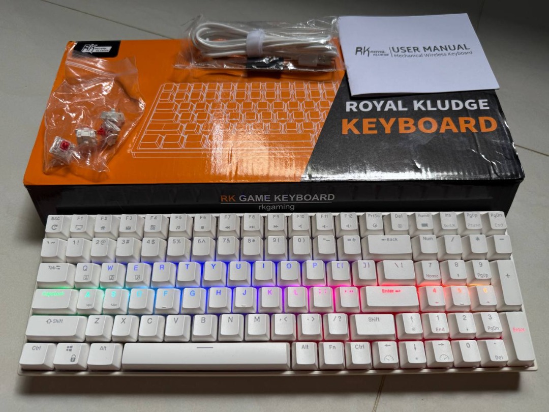 Royal Kludge RK100 96% Red Switches RK 100 Gaming Mechanical Keyboard ...
